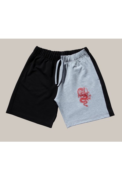 Ciwilife Unisex Dragon Siyah-Gri 2 Farklı Renk S-Hort Ciwilife Unisex Dragon Siyah-Gri 2 Farklı Renk S-Hort