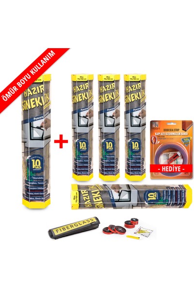 Hazır Sineklik 75x150 cm Pencere Için - 5 Li Paket