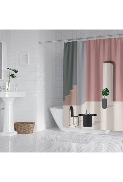 Yilegou Duş Perdesi Takımları, Banyo Perdesi, Kancalı Su Geçirmez Banyo Perdesi, 72 x 72 İnç (Yurt Dışından)