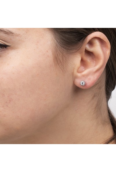 Nur Silver Gümüş Ithal Işıltılı Küpe