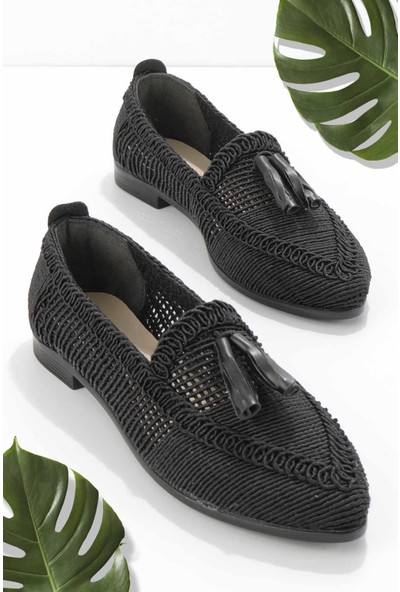 Bambi Siyah Örgü Kadın Espadril K019450002