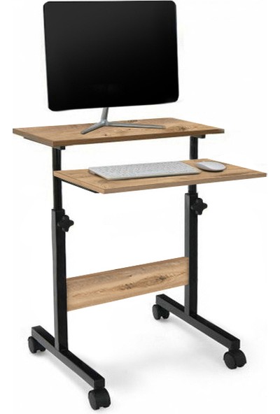 SC Dizayn Yükseklik Ayarlı Laptop Sehpası ve Çalışma Masası - Atlantik Çam (Tekerli) SC Dizayn Yükseklik Ayarlı Laptop Sehpası ve Çalışma Masası - Atlantik Çam (Tekerli)