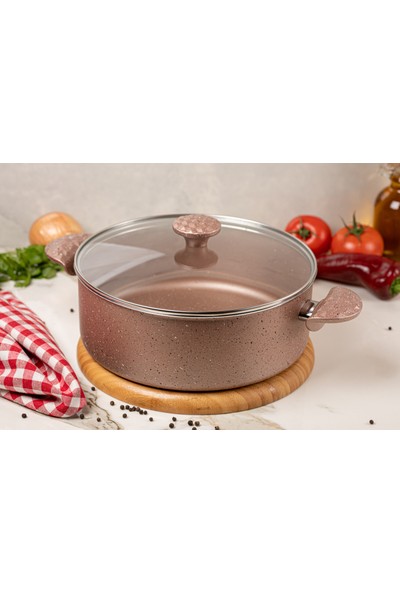 Meşeler Granit Derin Tencere Rose Meşeler Granit Derin Tencere Rose