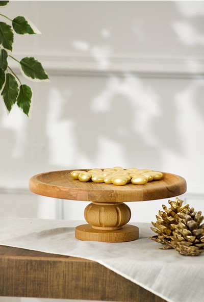 By Pallette Omega Ahşap Ayaklı Servis Tabağı (Küçük)