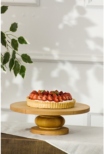 By Pallette Kullat Ahşap Düz Ayaklı Servis Tabağı (Büyük)