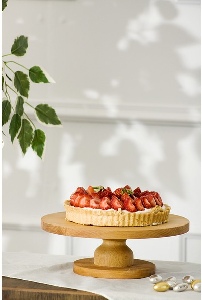 By Pallette Kullat Ahşap Düz Ayaklı Servis Tabağı (Küçük)