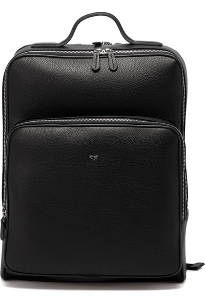 Siyah Deri Unisex Sırt Çantası 21454A41