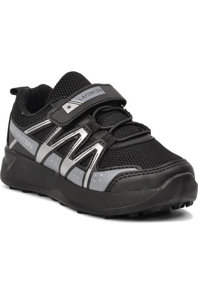 Lafonten Siyah-Füme Çocuk Cırt Cırtlı Spor Ayakkabı