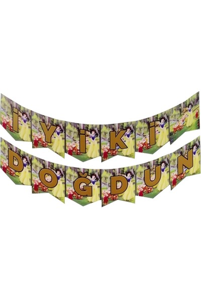 My Party Ready Pamuk Prenses Konsept Iyiki Doğdun Yazı Banner My Party Ready Pamuk Prenses Konsept Iyiki Doğdun Yazı Banner