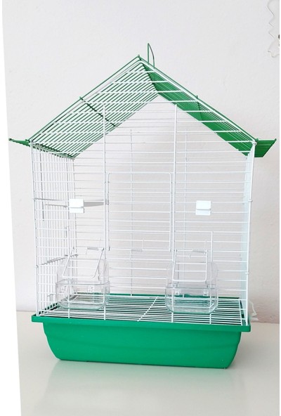 Green Pet Çift Muhabbet Kuşu, Sultan Papağanı ve Küçük Irk Papağanlar Için Çift Yemlikli Kafes - Yeşil Green Pet Çift Muhabbet Kuşu, Sultan Papağanı ve Küçük Irk Papağanlar Için Çift Yemlikli Kafes - Yeşil