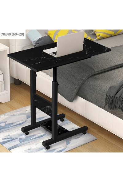SC Dizayn Yükseklik Ayarlı Yatak Sehpası - Mermer (Tekerli) 70 x 40 cm SC Dizayn Yükseklik Ayarlı Yatak Sehpası - Mermer (Tekerli) 70 x 40 cm