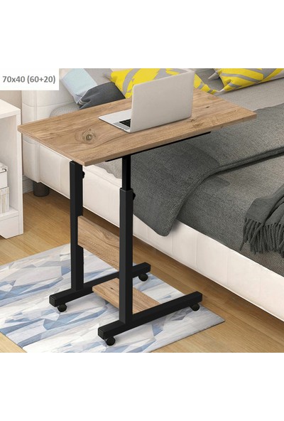 SC Dizayn Yükseklik Ayarlı Yatak Sehpası - Atlantik Çam (Tekerli) 70 x 40 cm SC Dizayn Yükseklik Ayarlı Yatak Sehpası - Atlantik Çam (Tekerli) 70 x 40 cm