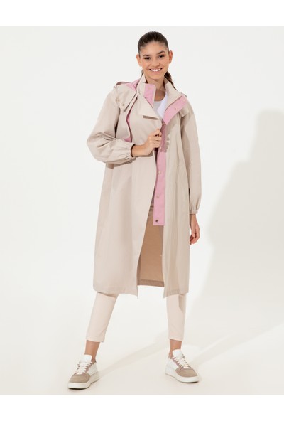 Pierre Cardin Bej Standart Fit Trençkot 50246723-VR011 Pierre Cardin Bej Standart Fit Trençkot 50246723-VR011