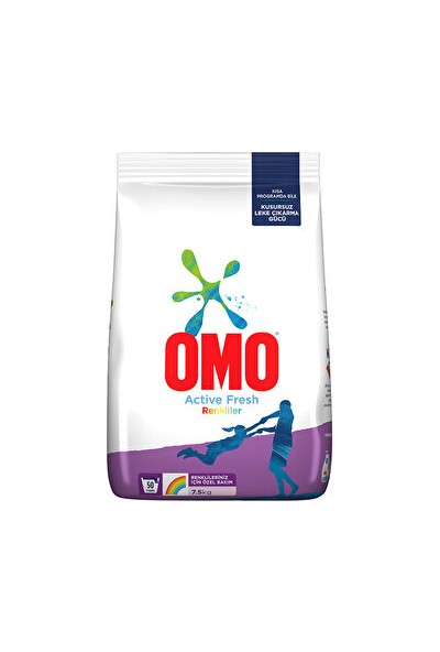 Omo Aktive Fresh Toz Çamaşır Deterjanı Renkliler 7,5 kg Omo Aktive Fresh Toz Çamaşır Deterjanı Renkliler 7,5 kg