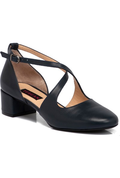 Tergan Lacivert Deri Kadın Ayakkabı 65389O15
