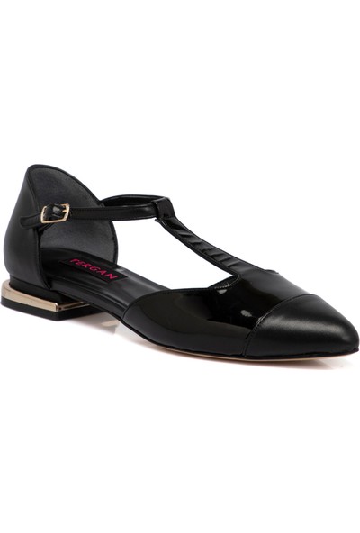Tergan Siyah Deri Kadın Ayakkabı 65429A27 Tergan Siyah Deri Kadın Ayakkabı 65429A27
