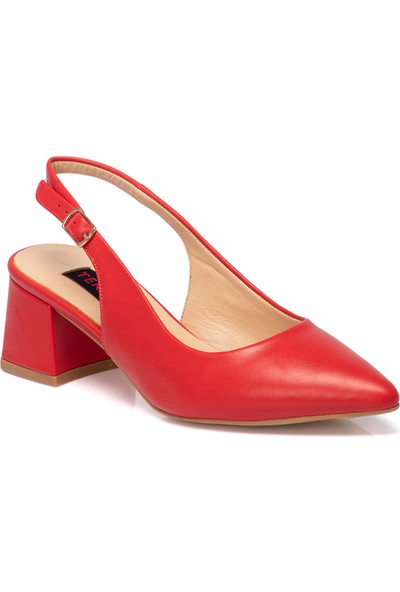 Tergan Kırmızı Deri Kadın Ayakkabı 65428A30