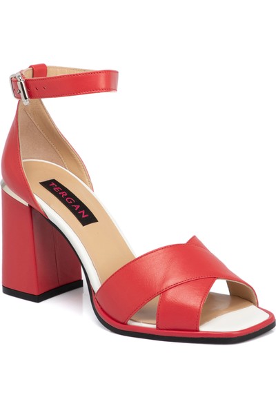 Tergan Kırmızı Deri Kadın Ayakkabı 65473A9Z