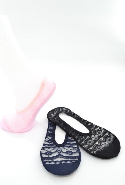 Flora 3 Lü Kadın Dantelli Babet Çorabı (36-41)