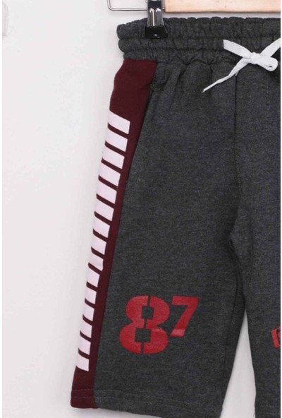 Yazı Desenli Erkek Çocuk Kapri 1421 | Bordo Yazı Desenli Erkek Çocuk Kapri 1421 | Bordo