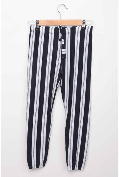Paça Lastikli Kız Çocuk Pantolon | Lacivert