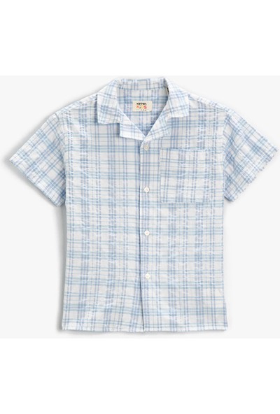 Koton Kısa Kollu Gömlek Ekose Cepli