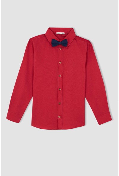 DeFacto Erkek Çocuk Regular Fit Oxford Uzun Kollu Papyonlu Gömlek Y4896A622SP