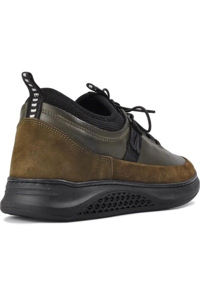 Haki Hakiki Deri Erkek Günlük Ayakkabı