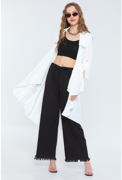 Julude Krem Kadın Kol Apoletli Mevsimlik Hırka Ceket