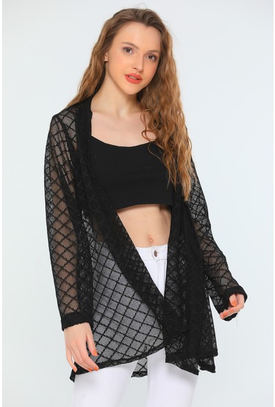 Julude Siyah Kadın Retro Dantel Detaylı Ceket Julude Siyah Kadın Retro Dantel Detaylı Ceket