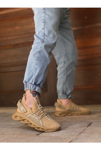 BA0350 Yüksek Taban Tarz Sneakers Cırt Detaylı Krem Erkek Spor Ayakkabısı BA0350 Yüksek Taban Tarz Sneakers Cırt Detaylı Krem Erkek Spor Ayakkabısı