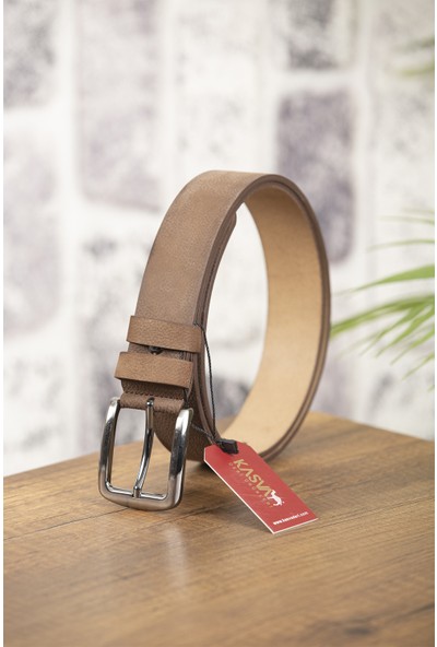 4 cm Koyu Vizon Nubuk Orijinal Deri Kemer 4 cm Koyu Vizon Nubuk Orijinal Deri Kemer