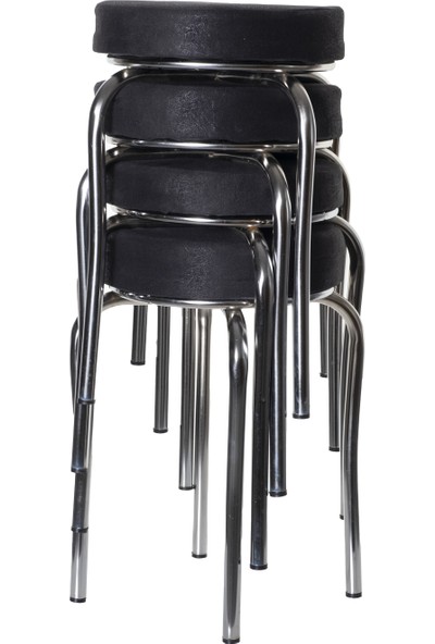Ekip Metal Tabure Kumaş Siyah ( 4 Adet ) Ekip Metal Tabure Kumaş Siyah ( 4 Adet )