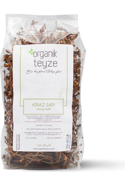 Organik Teyze Kurutulmuş Kiraz Sapı 40G.(KANI Temizler)