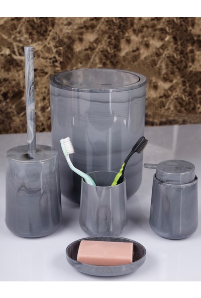 Vip Gross Mermer Desen Banyo Seti 7 Parça VG-404