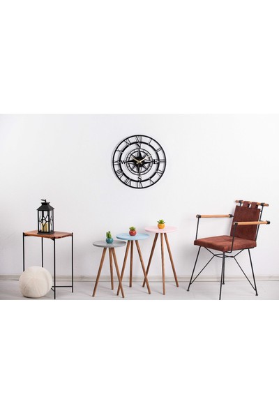 Gowpenart Pusulalı Metal Siyah Duvar Saati 1,5 mm Gowpenart Pusulalı Metal Siyah Duvar Saati 1,5 mm