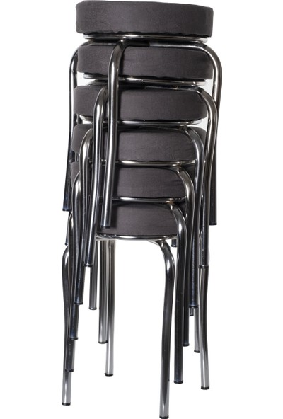 Ekip Metal Tabure Kumaş 6 Adet Gri Ekip Metal Tabure Kumaş 6 Adet Gri