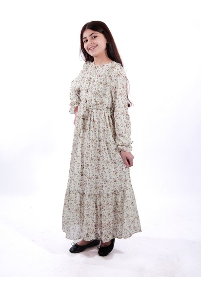 Asortix Kız Çocuk Elbise Şifon Kumaş Bel Lastikli Astarlı Asortix Kız Çocuk Elbise Şifon Kumaş Bel Lastikli Astarlı