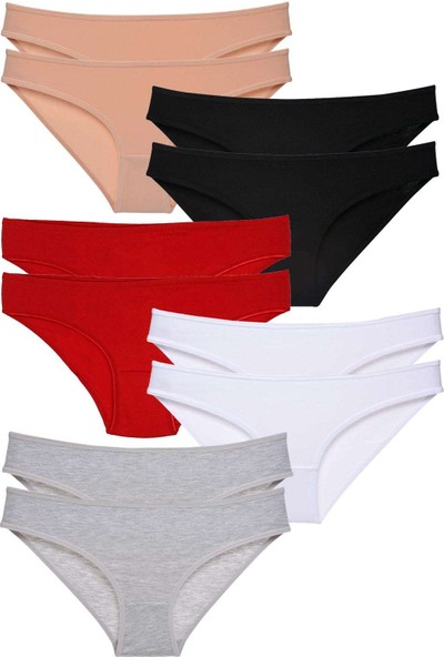 10 Adet Eko Set Likralı Kadın Slip Külot Çok Renkli 10 Adet Eko Set Likralı Kadın Slip Külot Çok Renkli