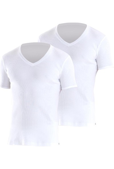 Erkek Tender Cotton 2'li V Yaka Beyaz T-Shirt 9671 Blackspade Erkek Tender Cotton 2'li V Yaka Beyaz T-Shirt 9671 Blackspade