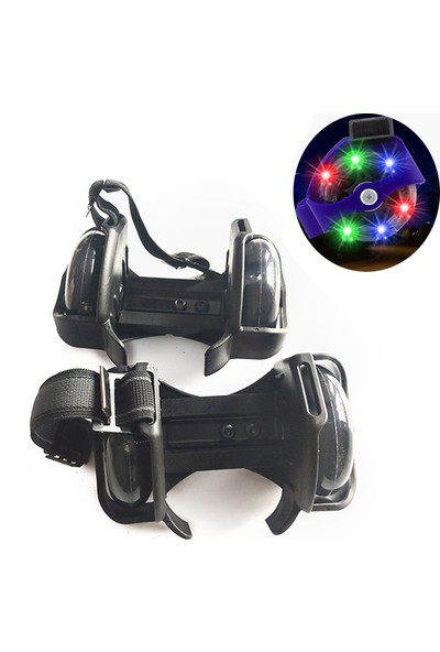 Işıklı Topuk Pateni - Siyah - Ayak Ölçüsü Ayarlı