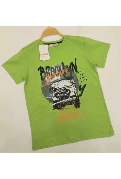Çikoby Yeşik Erkek Çocuk Tshirt - Çiko By - Yeşil - 8 Yaş - CE8337-YEŞİL-8 Yaş