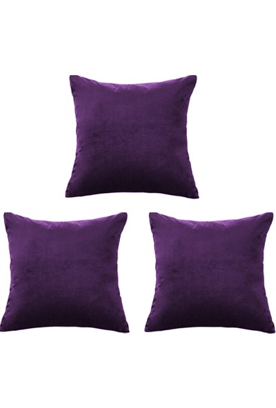 Kadife Kırlent Kılıf 3 Adet Mor Kadife Kırlent Kılıf 3 Adet Mor