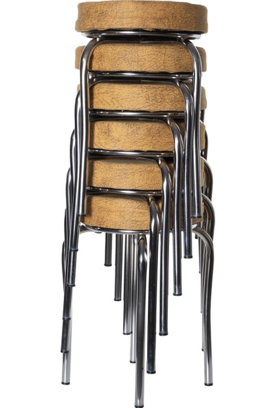 Ekip Metal Tabure Kumaş 6 Adet Sarı Ekip Metal Tabure Kumaş 6 Adet Sarı