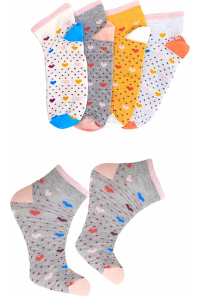 Black Arden Socks Kız Çocuk 4 Çift Kalp Desenli Kısa Yazlık Patik Çorap 9-10 Yaş BT-0529 Black Arden Socks Kız Çocuk 4 Çift Kalp Desenli Kısa Yazlık Patik Çorap 9-10 Yaş BT-0529