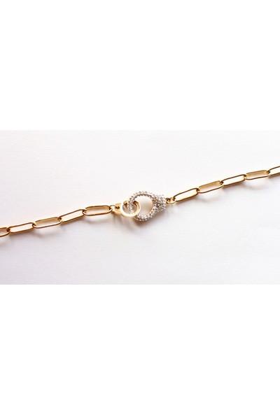 Nasya Moda Kadın Taşlı Kelepçe Figürlü Zincir Bileklik Nasya Moda Kadın Taşlı Kelepçe Figürlü Zincir Bileklik