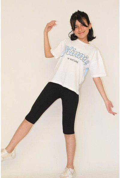 Rapapa Kız Çocuk Minnie Baskılı Tişört Ekru 8713-