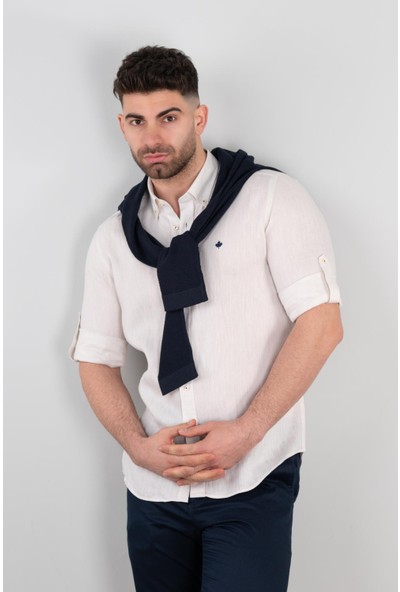 Paul Martin Regular Fit Keten Erkek Gömlek