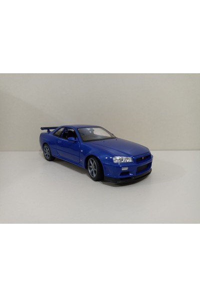 Derin Toys Nissan Skyline Gtr R34 Blue 1:24 Ölçek Model Araba Derin Toys Nissan Skyline Gtr R34 Blue 1:24 Ölçek Model Araba