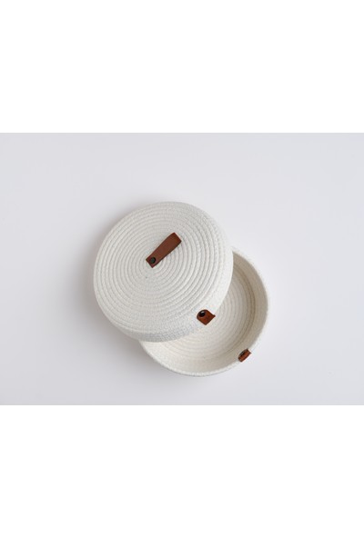 Joyso Çok Amaçlı Kapaklı Pamuk Ip Sepet 20 x 8 cm